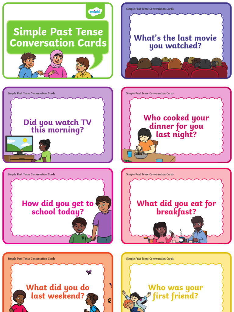 Past Tense Conversation Cards - Ver - 2 | PDF | Grammar | Linguistics
