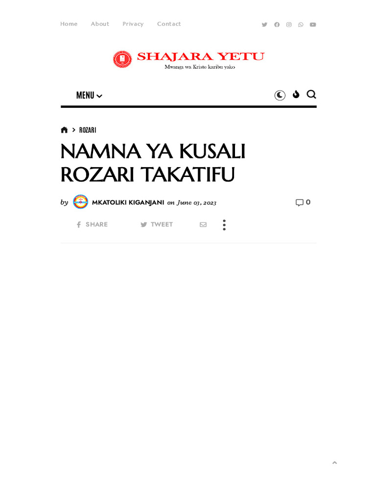 NAMNA YA KUSALI ROZARI TAKATIFU _ SHAJARA YETU (1) | PDF