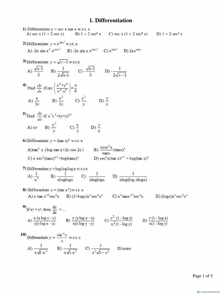 Differentiation - rtf-1 | PDF
