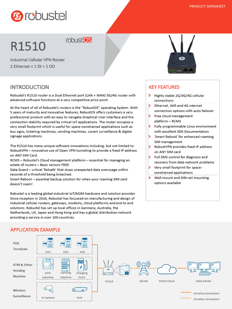 Robustel R1510 - 4L - Robustelrouter Ficha Tecnica en | PDF | Computer ...
