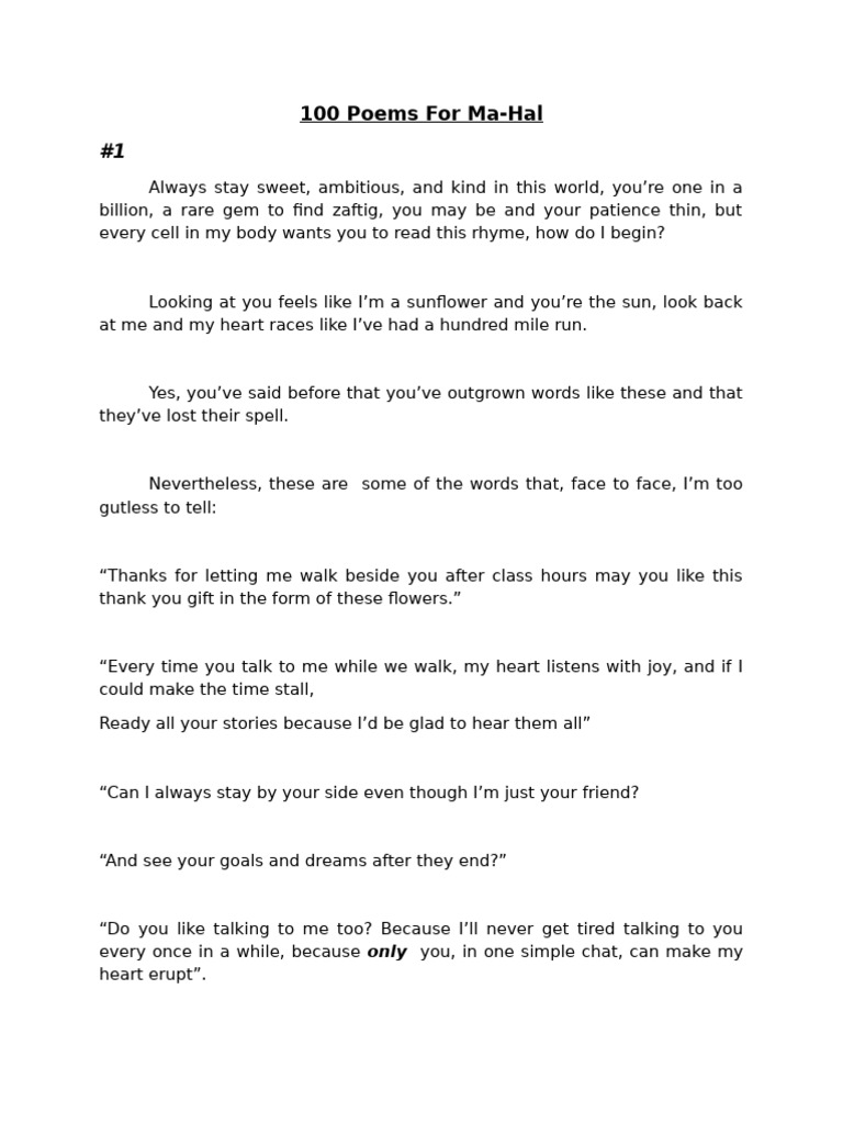 100 Poems for Ma-hal: A Love Tribute | PDF