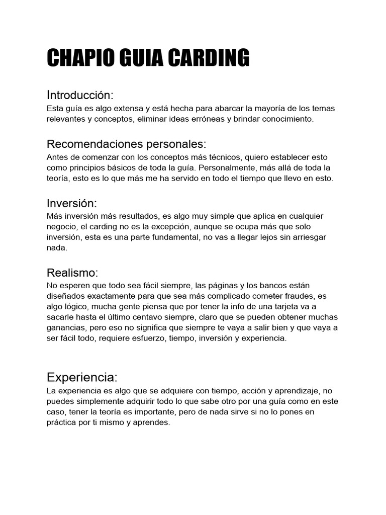 Chapio Guia Carding | PDF | Cookie HTTP | Información