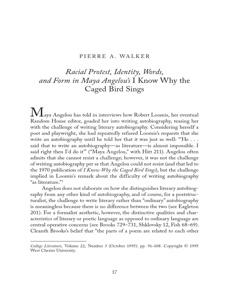 Racial Protest, Identity, Words, and Form | PDF | Maya Angelou ...