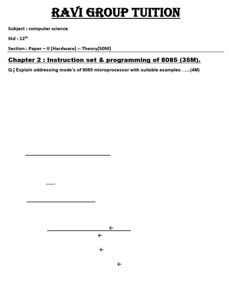 8085 Addressing Modes Explained | PDF | Assembly Language | Office ...