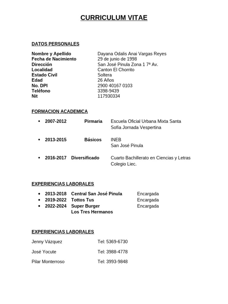 CURRICULUM Emma | PDF