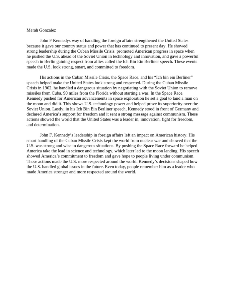 JFK's Impact on US Foreign Affairs | PDF