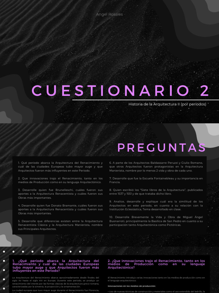 Rosales Quintero - Hist. de La Arq. II - Asig. 2 | PDF | Renacimiento | Florencia