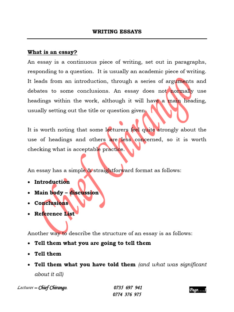 Essay Writing Guide and Structure | PDF | Essays | Argument
