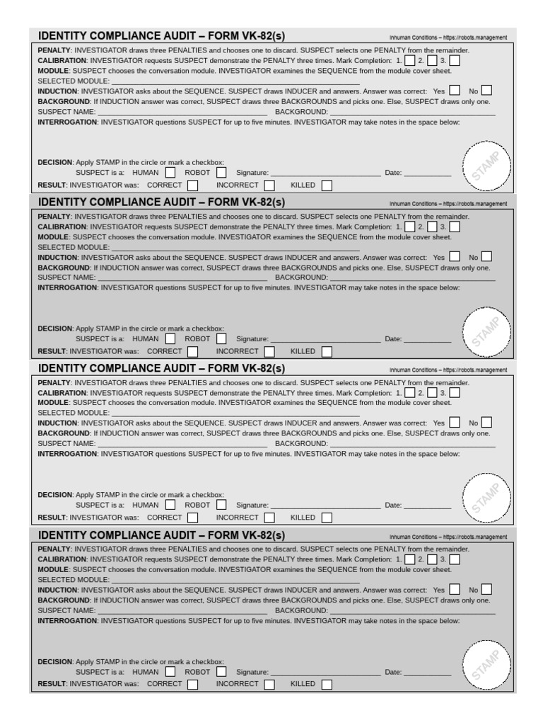 Identity Compliance Audit - Form Vk-82 (S) : ST AM P | PDF