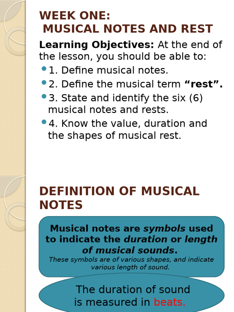 Musical Notes and Rests Overview | PDF