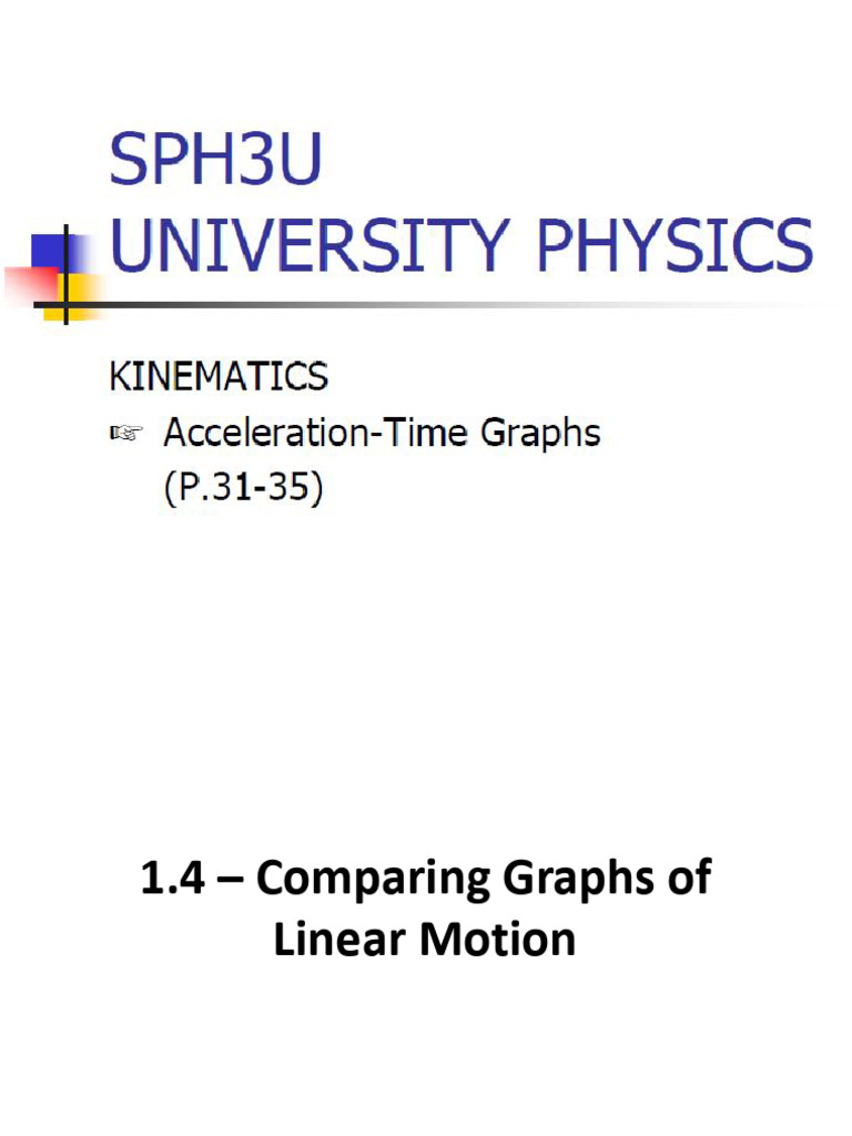 19 Comparing Linear Motion Graphs | PDF
