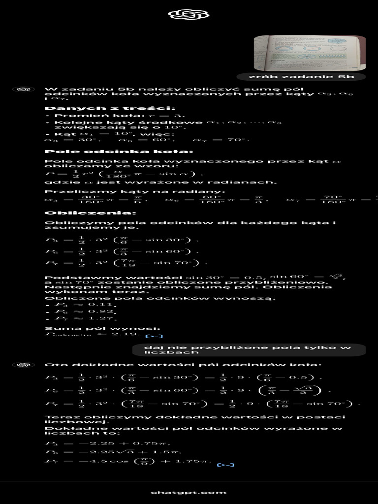 Obliczenia Pól Odcinków 3 | PDF
