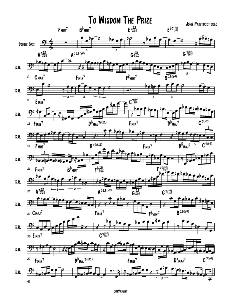 John Patitucci - To Wisdom The Prize | PDF