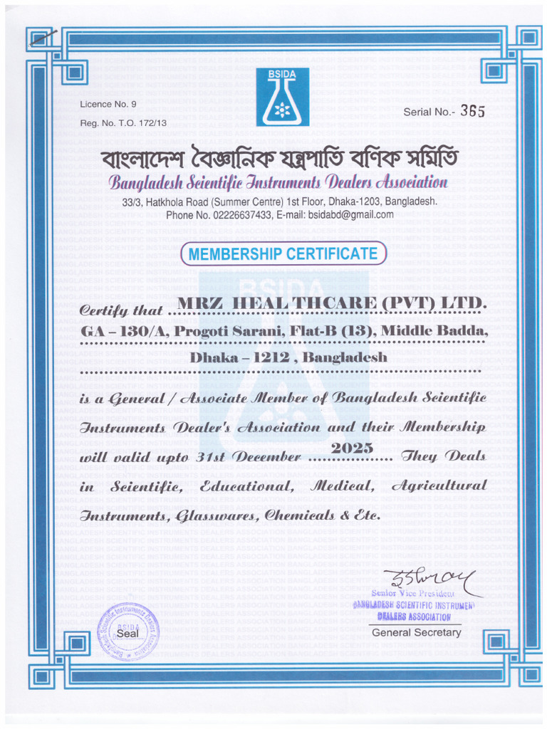 BD Scientific Instrument Certificate | PDF