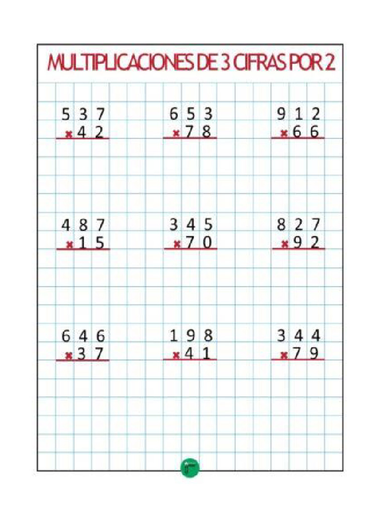 Tarea - Multiplicaciones y Divisiones | PDF