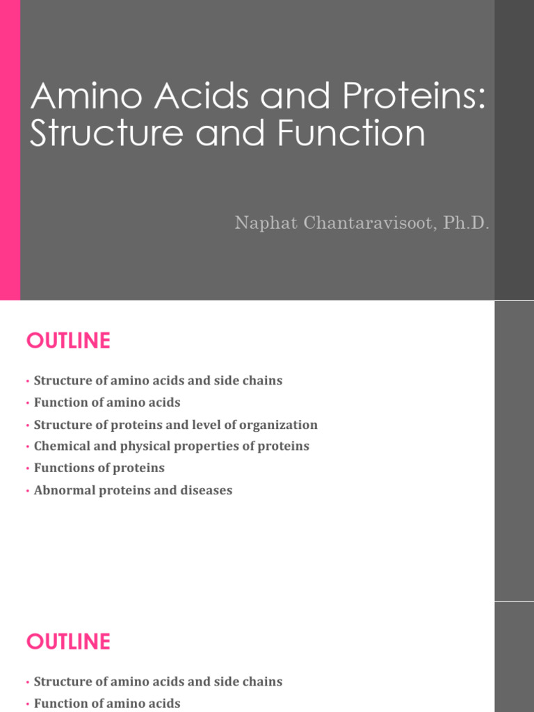 Amino Acids and Protein Functions Explained | PDF | Protein Structure ...