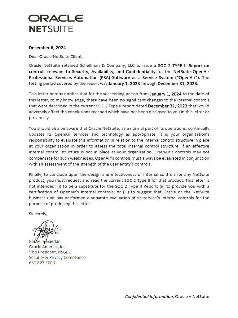 Bridge Letter - OpenAir SOC 2 - 12-6-2024 | PDF