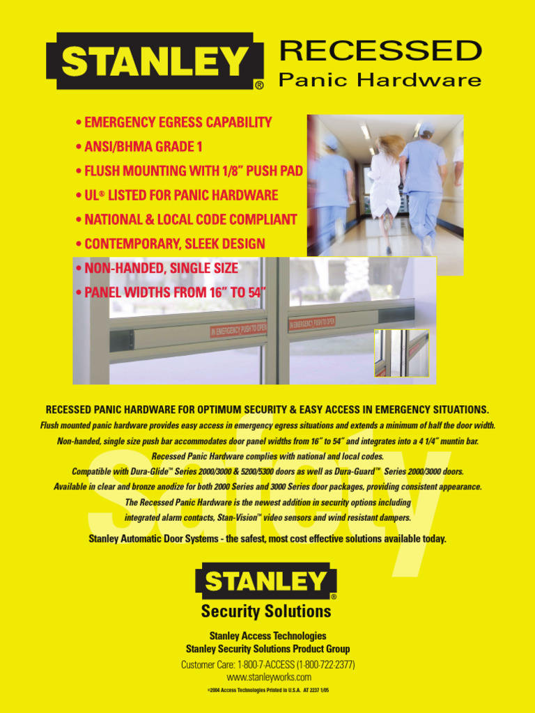 Recessed Panic Hardware Brochure | PDF