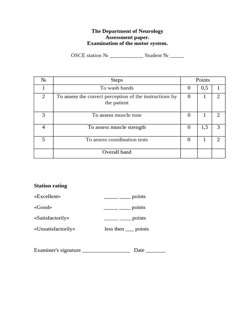 Motor System Examination Guide | PDF | Anatomical Terms Of Motion | Hand