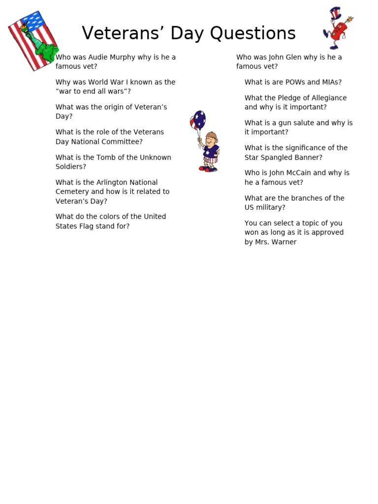 Veterans Questions | PDF