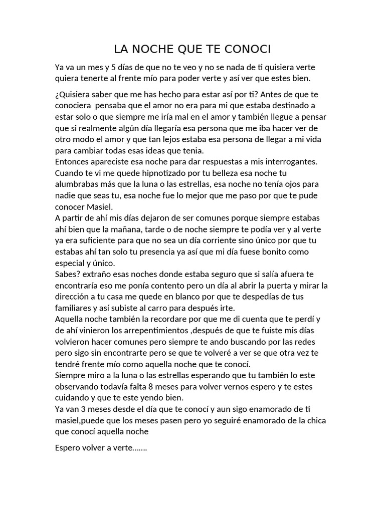La Noche Que La Conoci | PDF