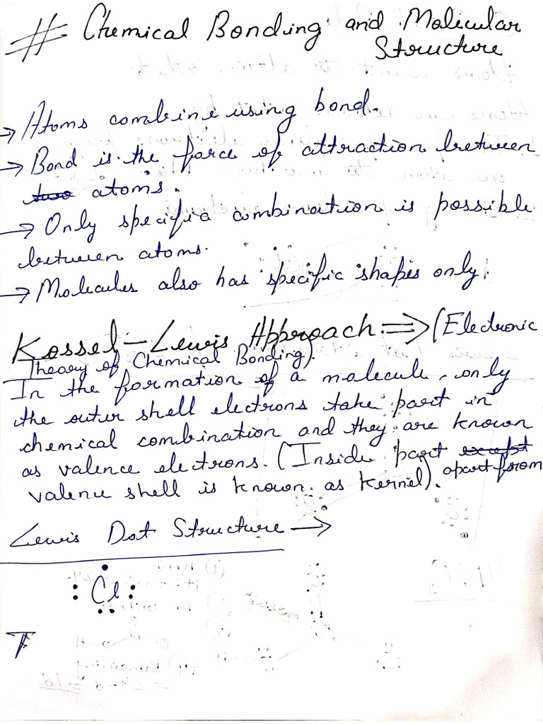 Chemical Bonding Class 1 Notes 20 Nov | PDF