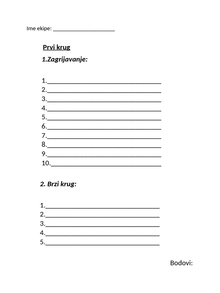 Pub Kviz HKM Papir | PDF