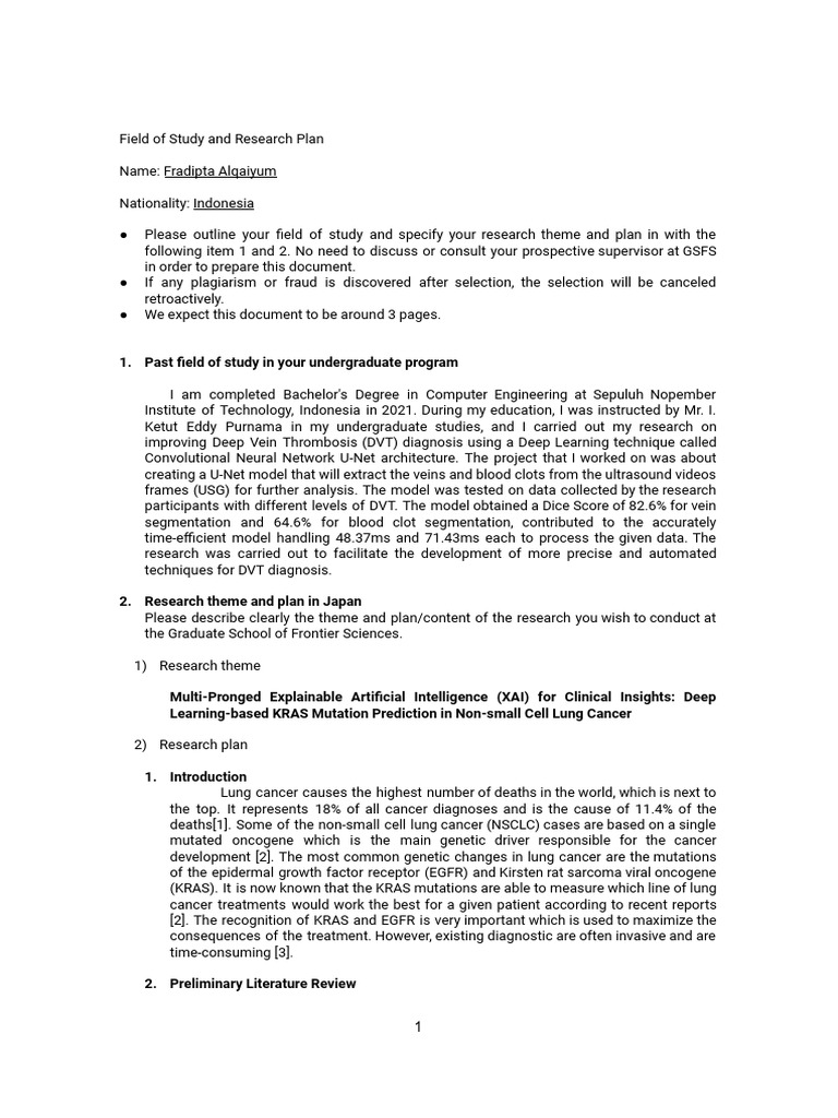 2 ADB Field of Study and Research Plan | PDF | Medical Imaging | Deep ...