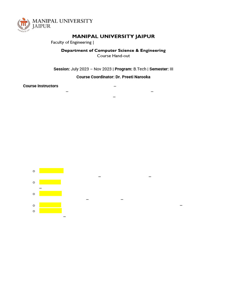 OOPS - LAB - Course Handouts - 2023 - AIML - 3rd Sem | PDF | Engineering | Python (Programming ...