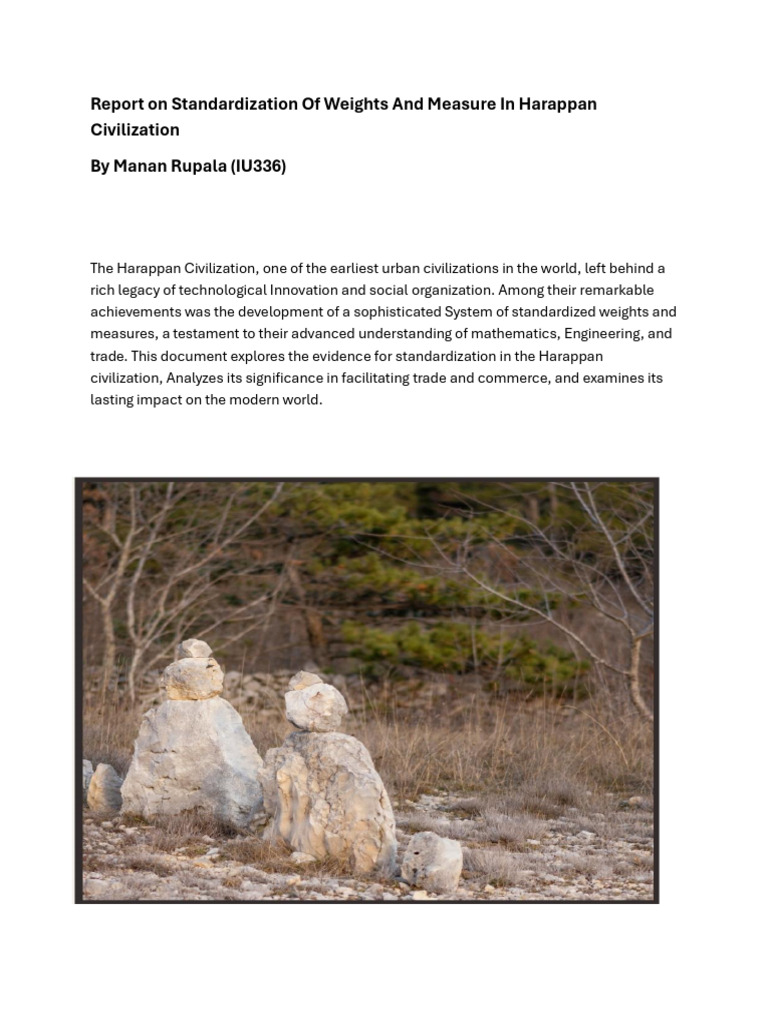 Harappan Standardized Weights and Measures | PDF | Trade | Civilization