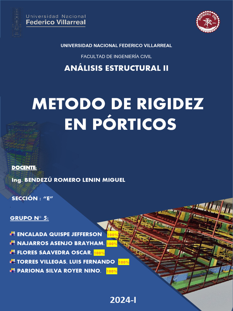 Trabajo 4 - Grupo 5 - Porticos.. | PDF | Rigidez | Análisis matemático