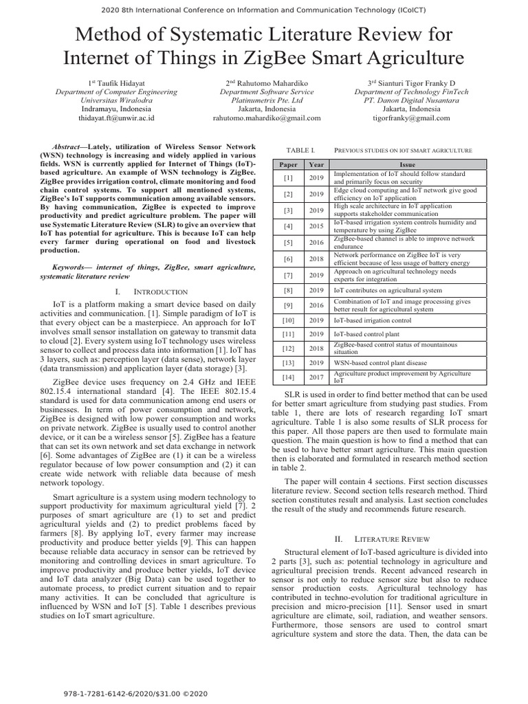 IoT & ZigBee in Smart Agriculture | PDF | Internet Of Things | Wireless ...