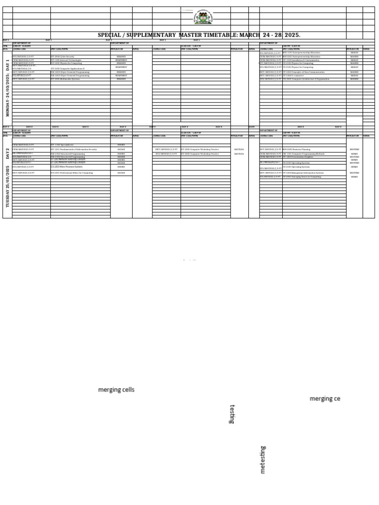 Ici Special - Supplementary March 2025 Examinations Time Table v1 | PDF | Information And ...