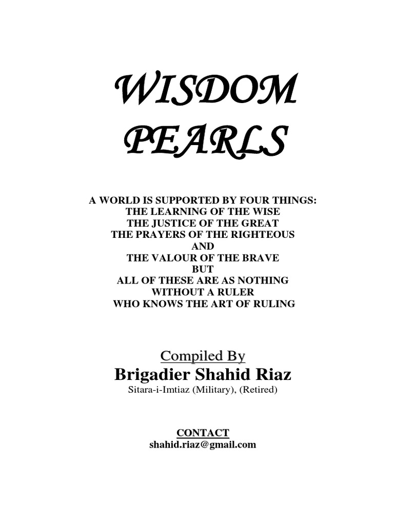 Wisdom Pearls by Shahid Riaz | PDF