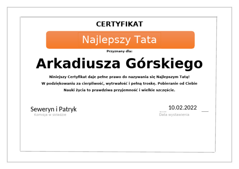 CERTYFIKAT | PDF