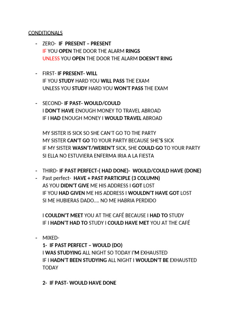 CONDITIONALS | PDF