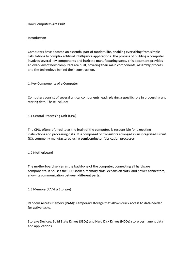 How Computers Are Built | PDF | Computer Hardware | Central Processing Unit