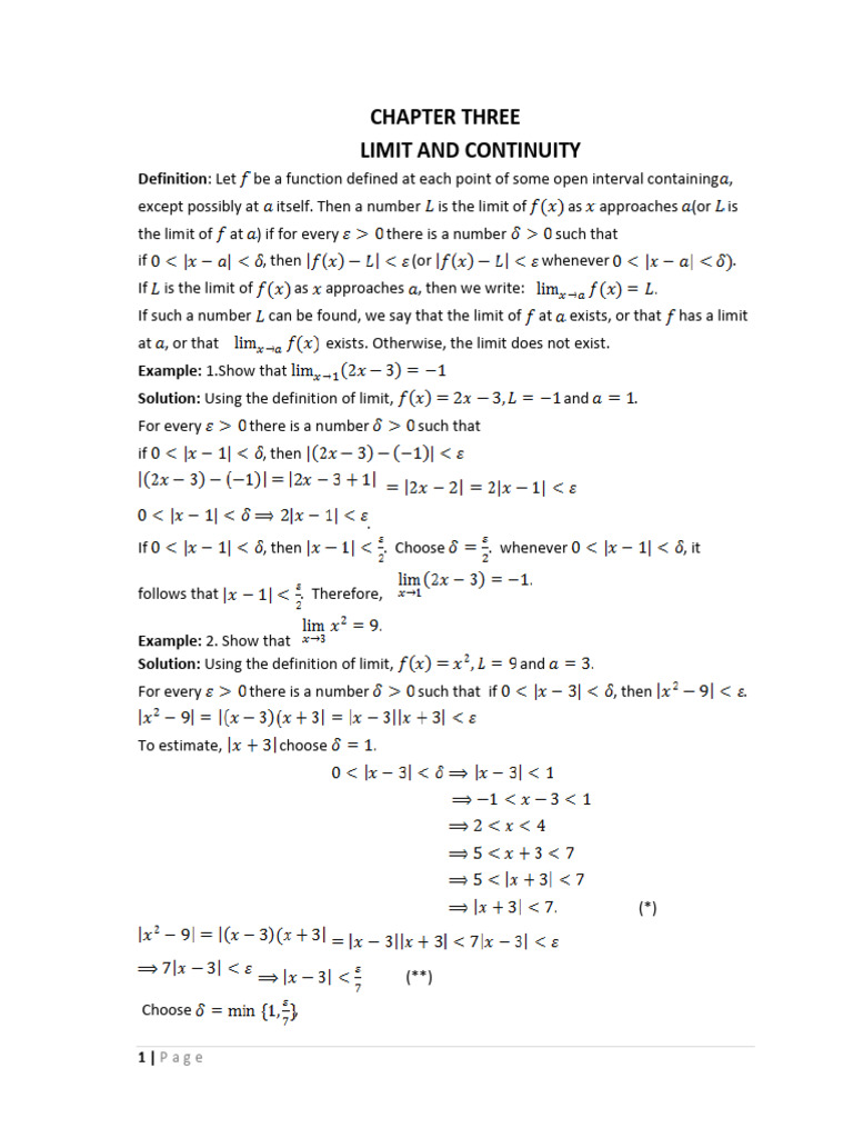 Limit, Continuity and Derivatives | PDF | Tangent | Derivative