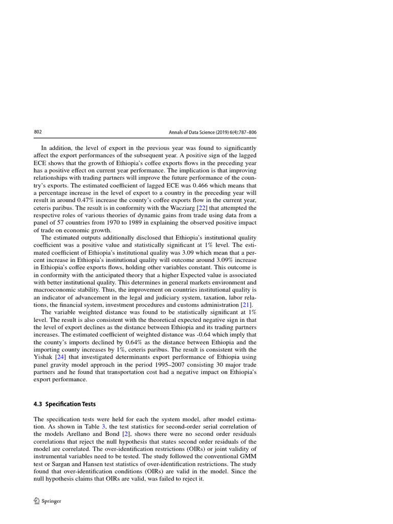 A Dynamic Panel Gravity Model Application - 2 - 2 - 2 | PDF ...