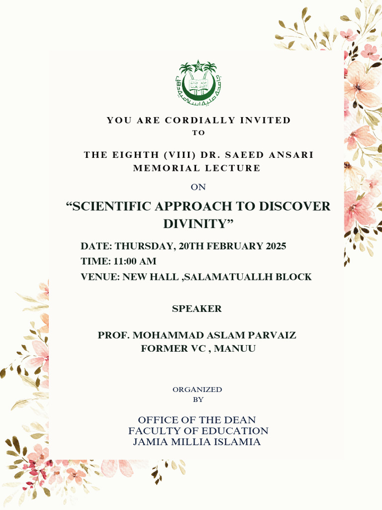 Eighth Dr. Saeed Ansari Lecture 2025 | PDF