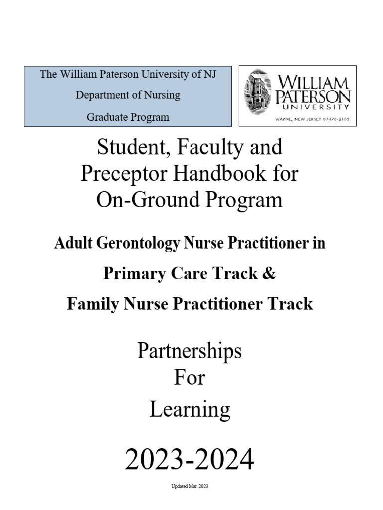 William Paterson FNP Program Handbook | PDF | Vaccines | Substance Abuse