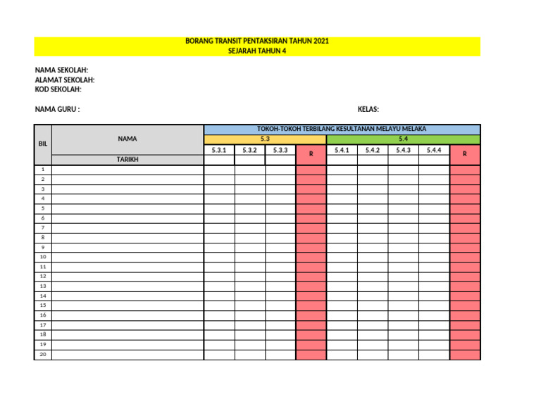 Rekod Transit Sejarah THN 4 e | PDF