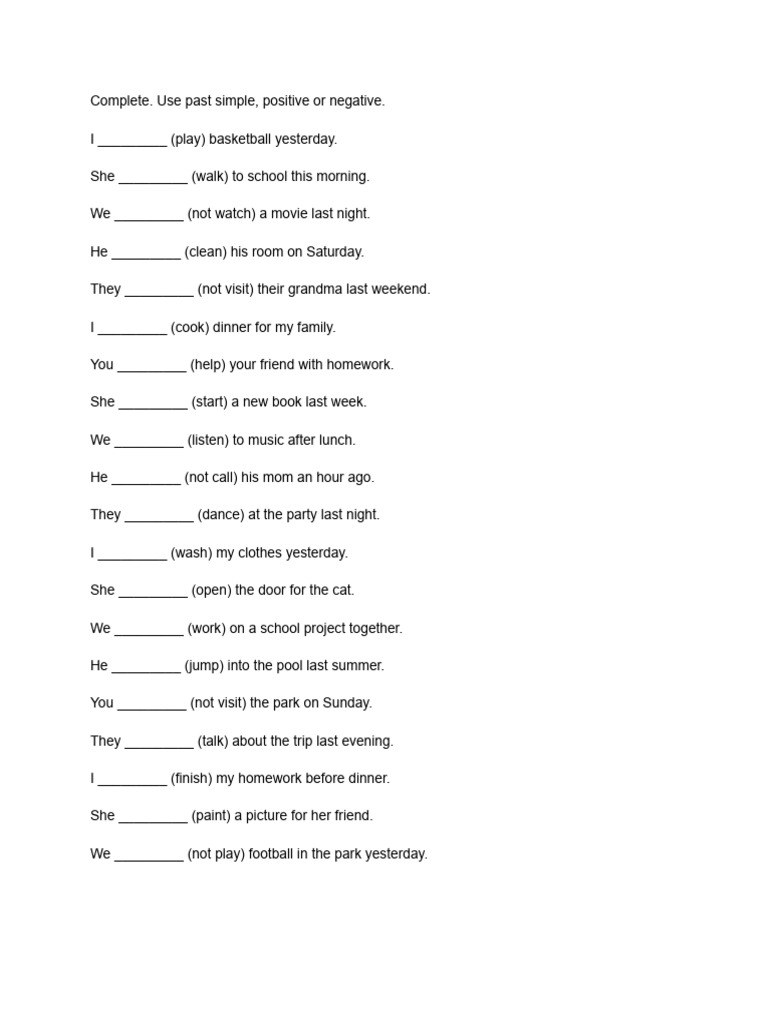 Past Simple Beginners | PDF