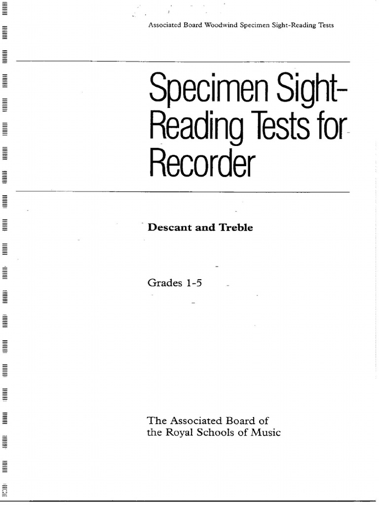 For Descant and Treble Recorder - Grade 1-5 | PDF