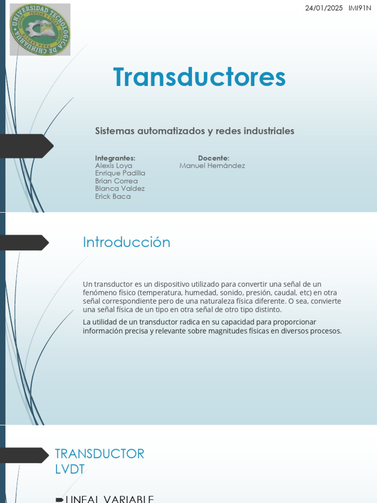 Transductores Expo | PDF | Ingenieria Eléctrica | Sensor