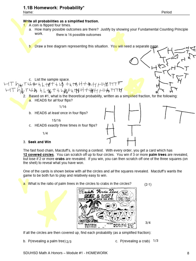 Probability Homework and Exercises | PDF | Odds | Probability