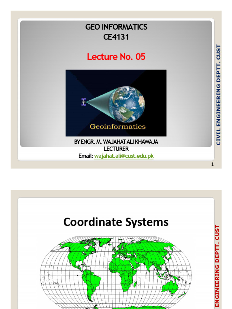 Lecture No 05 Coordinate System | PDF | Latitude | Longitude