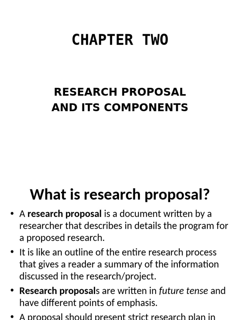 Chapter 2 Research Proposal and Its Elements | PDF | Methodology ...