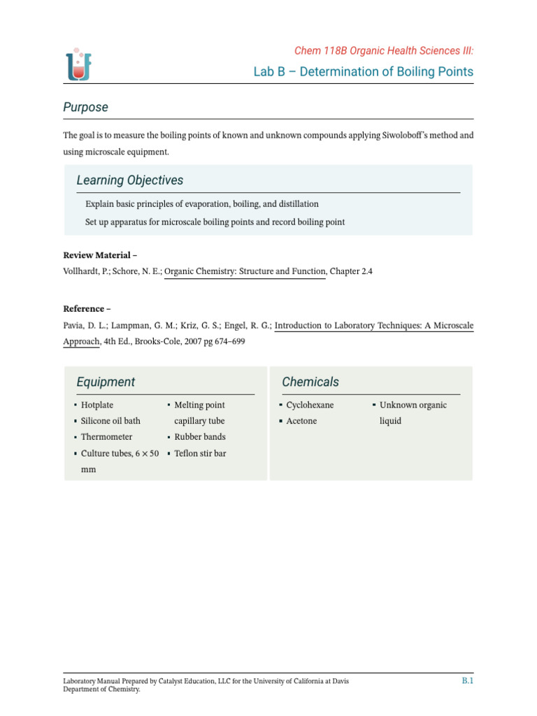 Boiling Point Determination Lab Guide | PDF | Evaporation | Boiling