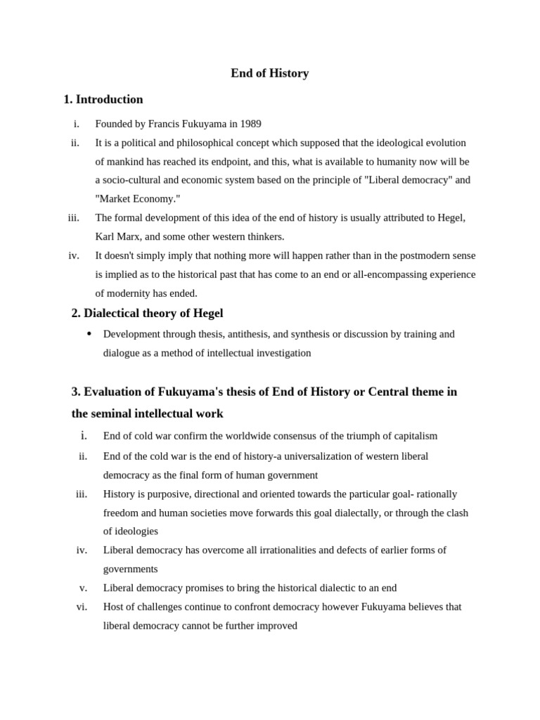 Fukuyama's End of History Explained | PDF | Liberalism | Liberal Democracy